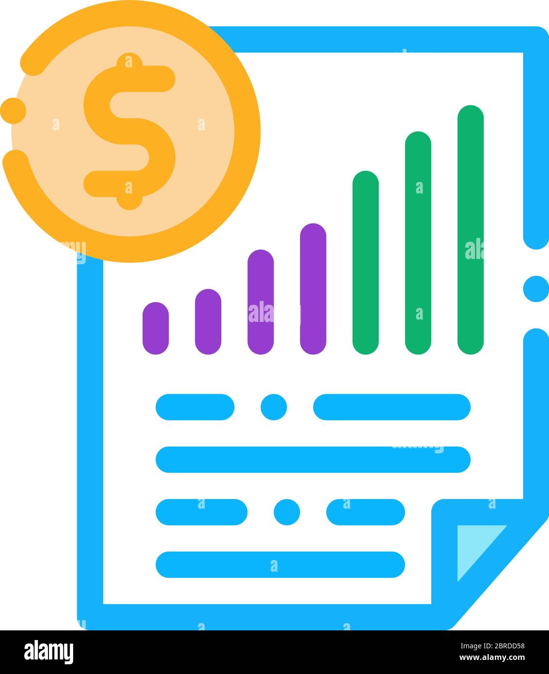 monetary statement document icon vector outline illustration Stock ...