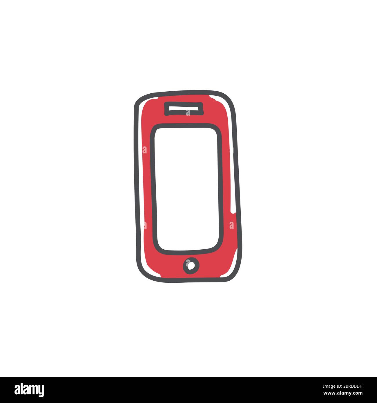 Mobile phone doodle icon, device symbol, telephone hand drawn vector ...