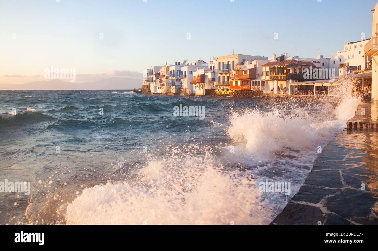 little venice at sunset, mykonos, Greece - luxury travel destiation ...