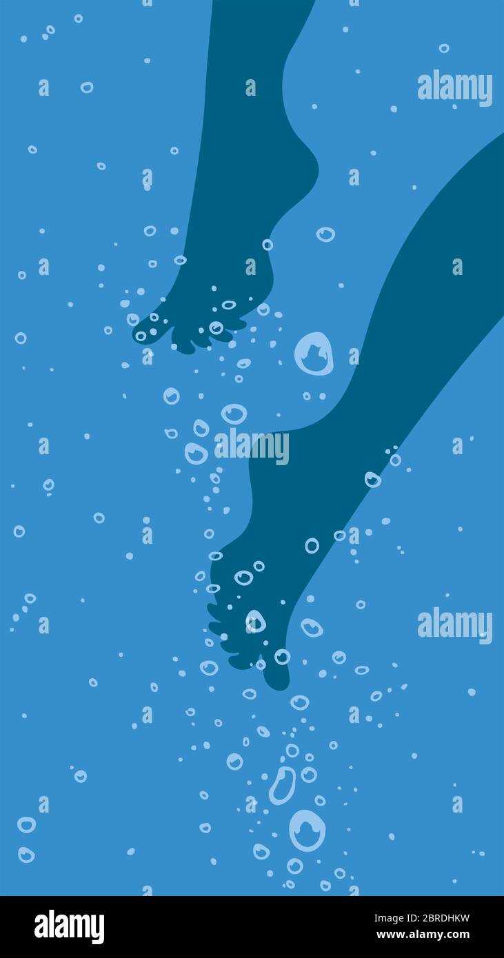 Foot underwater in swimming pool Stock Vector Images - Alamy