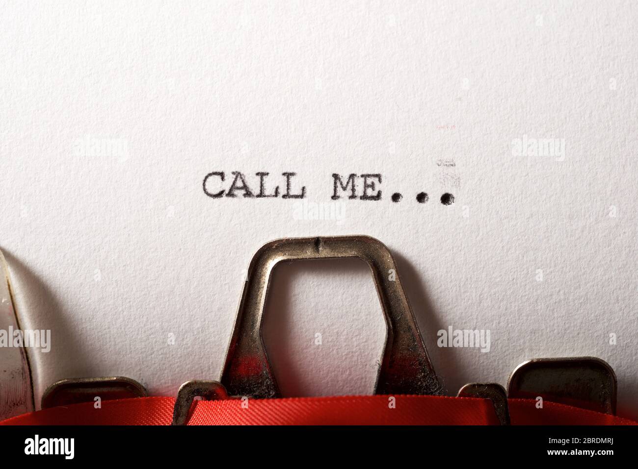 Call me text written with a typewriter Stock Photo - Alamy