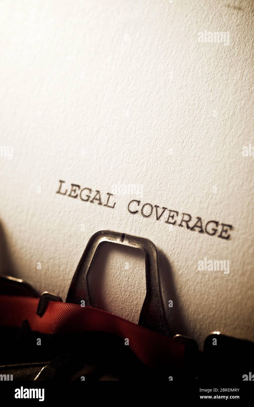 Legal coverage text written with a typewriter Stock Photo - Alamy