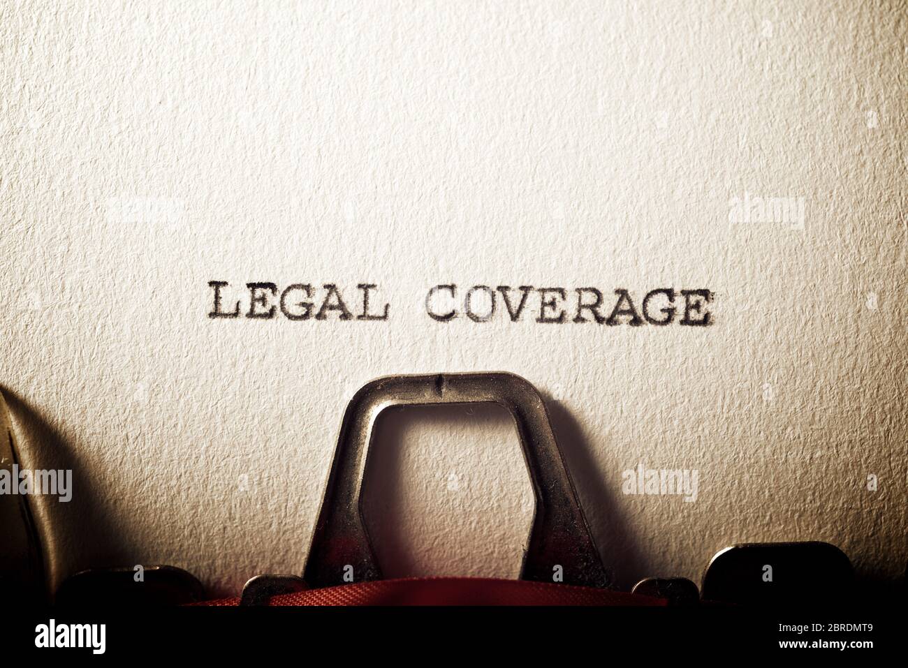 Legal coverage text written with a typewriter Stock Photo - Alamy