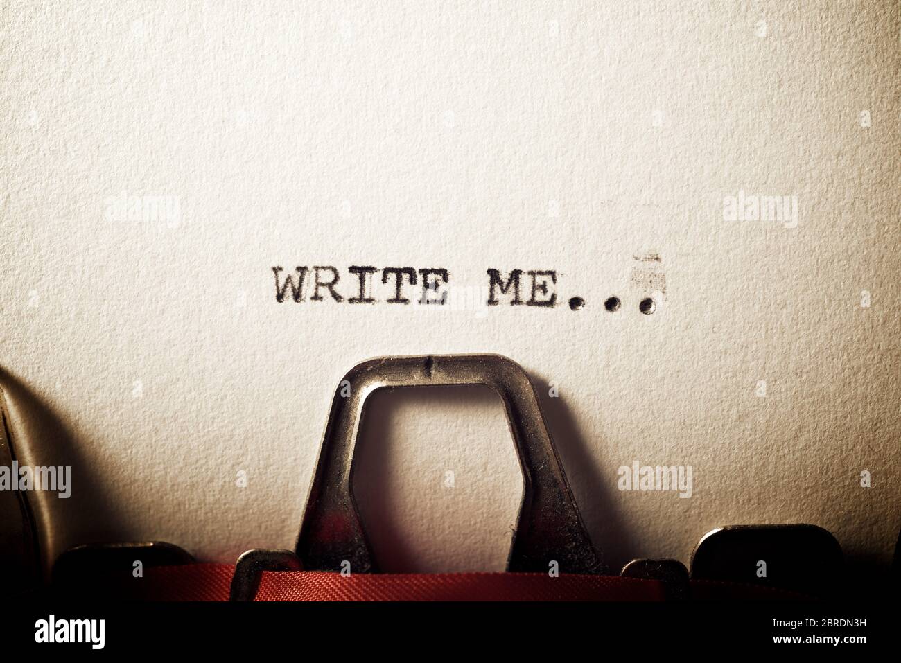 Write me... text written with a typewriter Stock Photo - Alamy