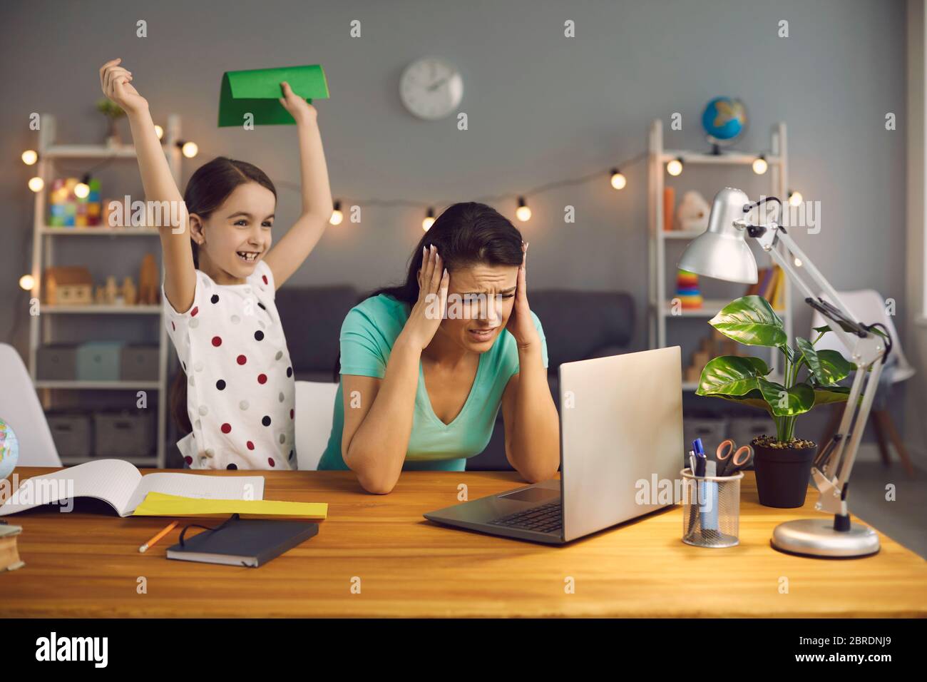 Stress working mother home hi-res stock photography and images - Alamy