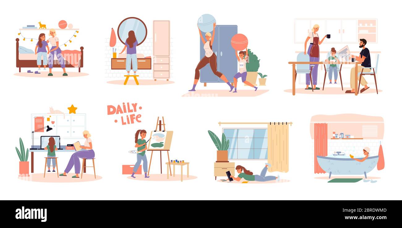 Daily Routine Cut Out Stock Images & Pictures - Alamy