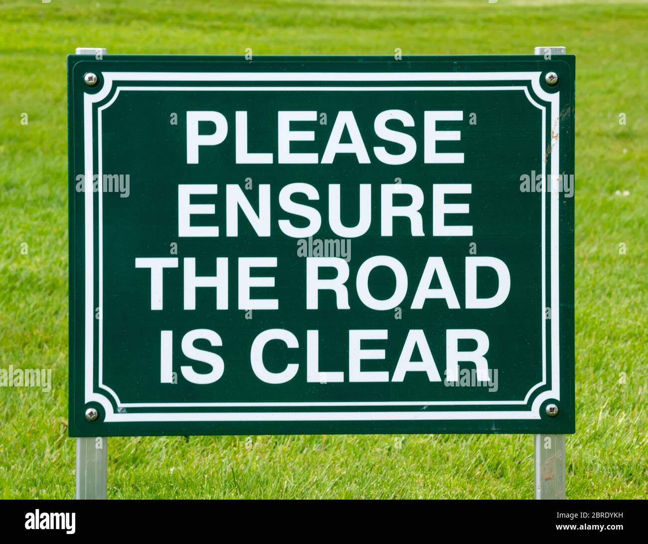 Please ensure road is clear sign, England Stock Photo - Alamy