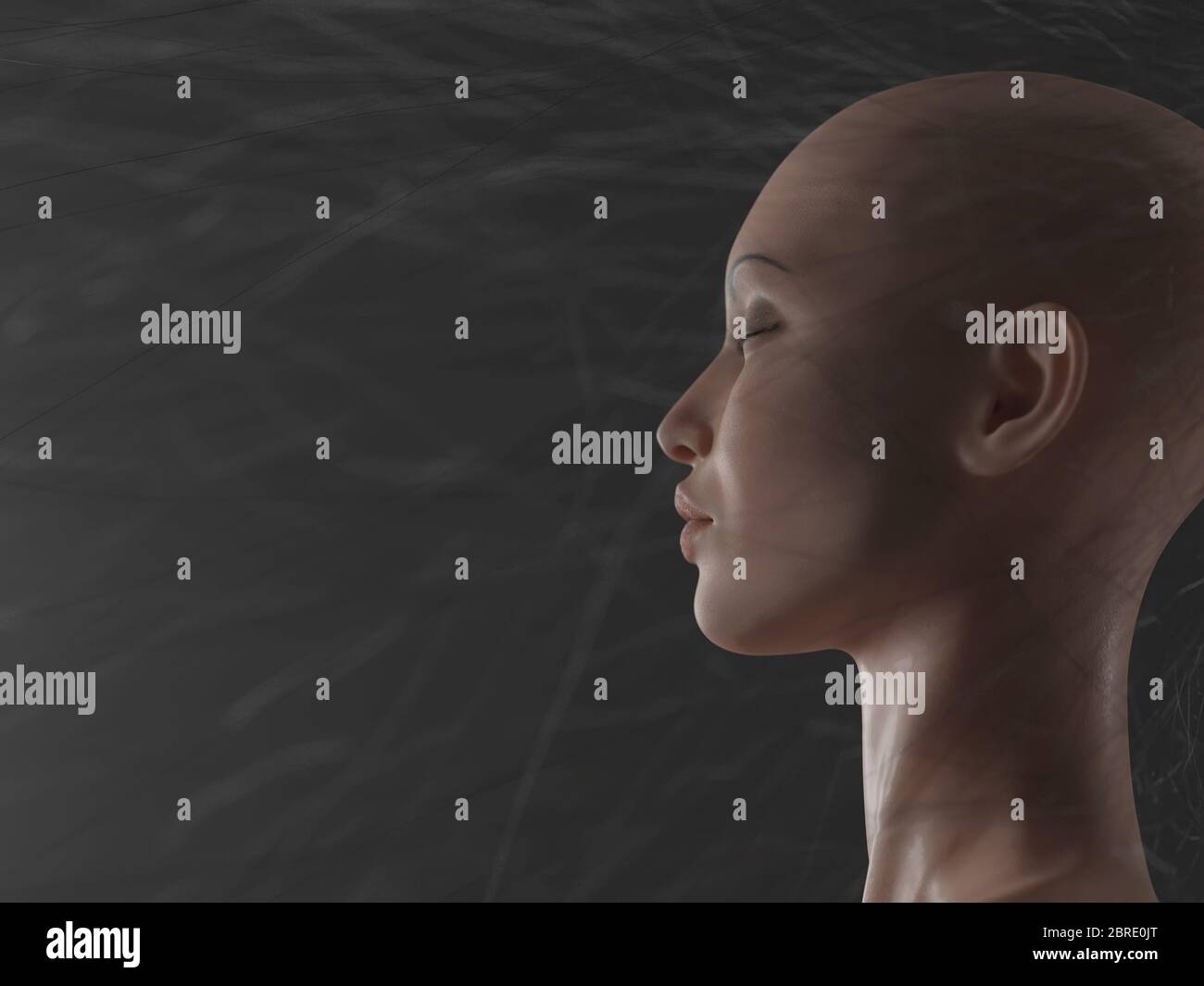 human head in a wire flow Stock Photo - Alamy