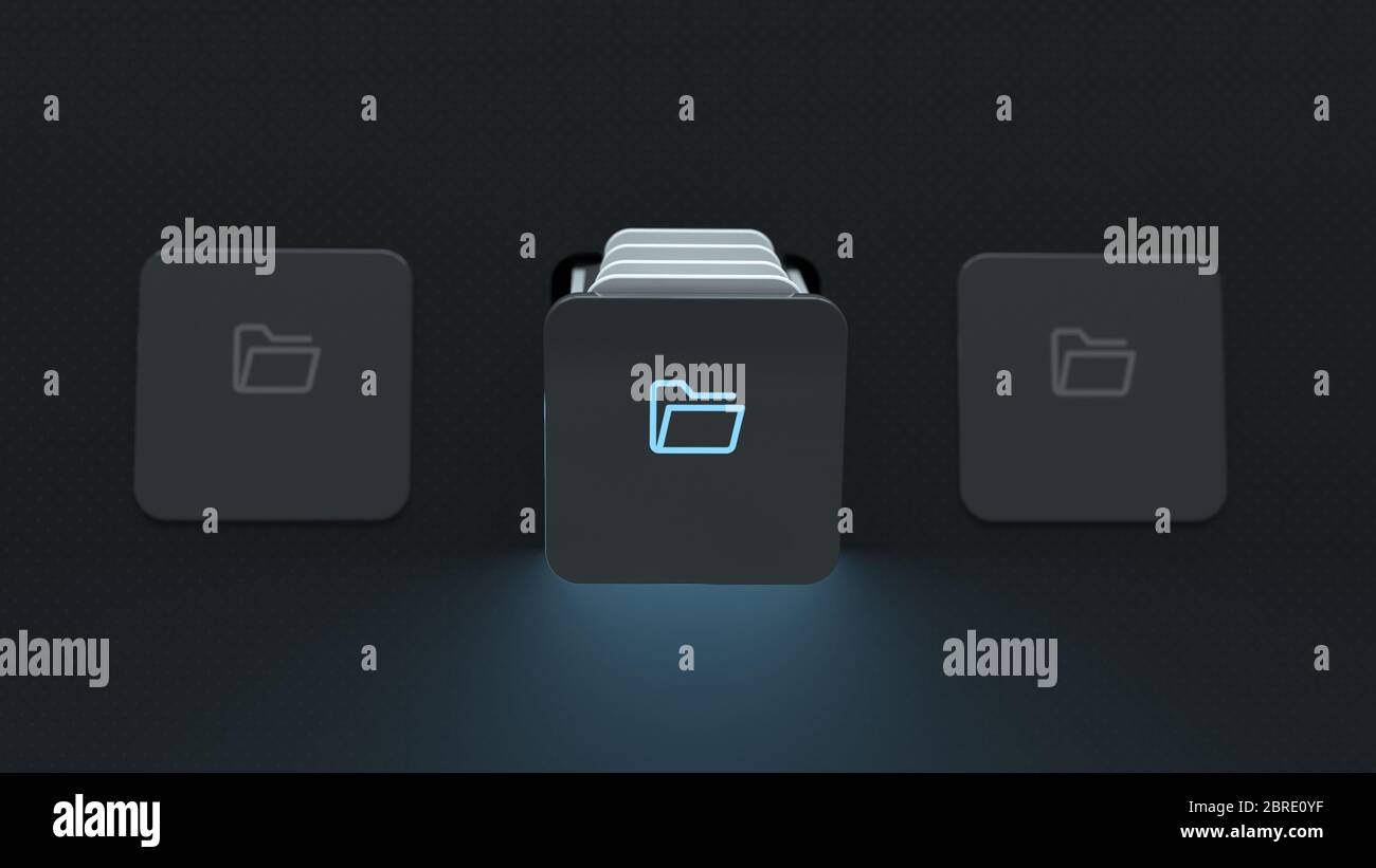 opened folder with files in storage Stock Photo - Alamy