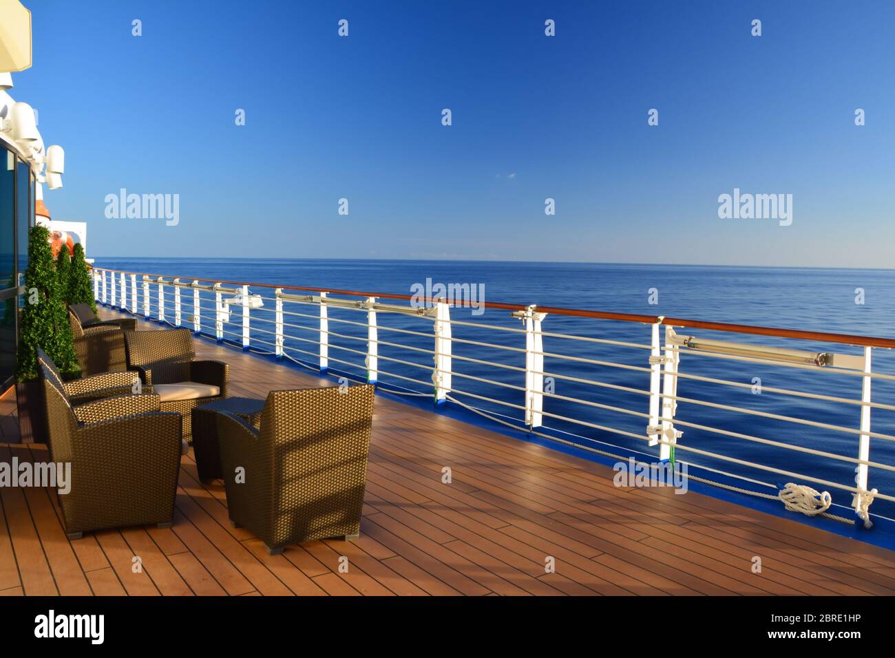 Open deck on cruise ship at the Caribbean sea Stock Photo - Alamy