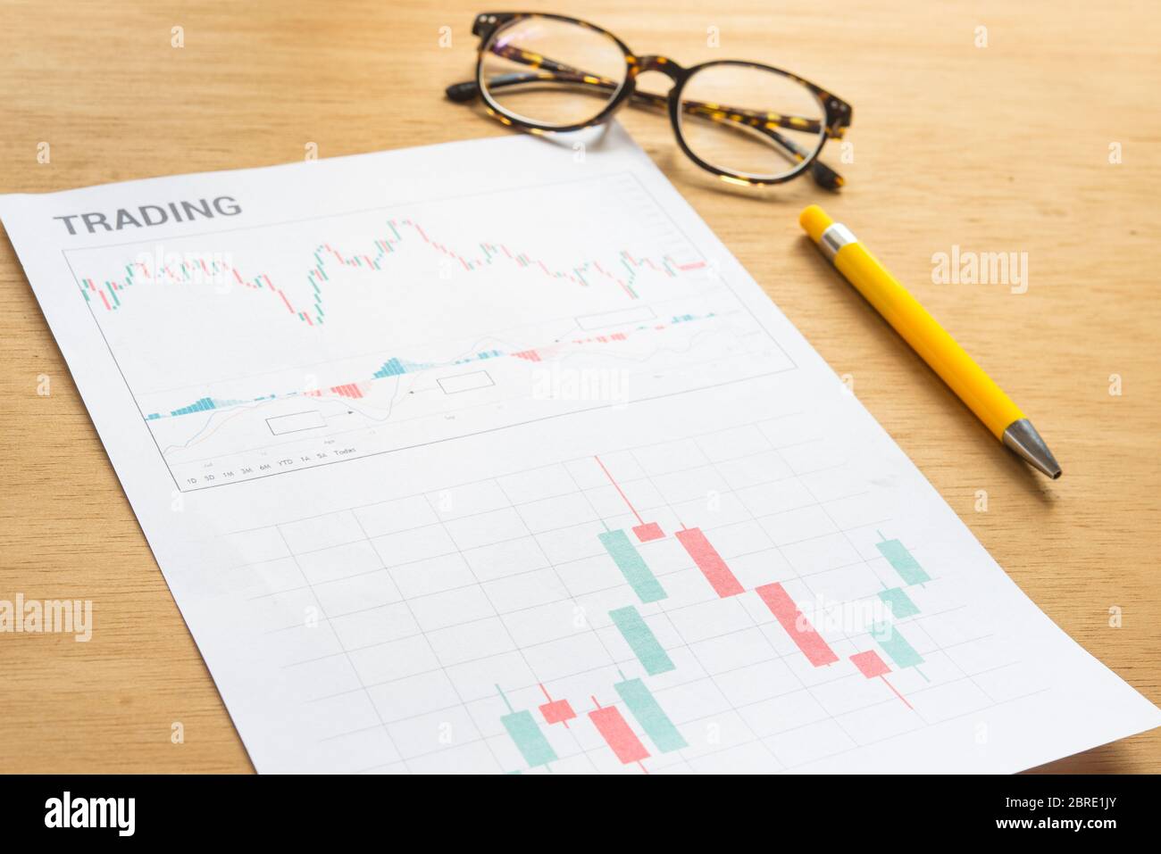 Trade Graph Chart Concept top view Stock Photo - Alamy