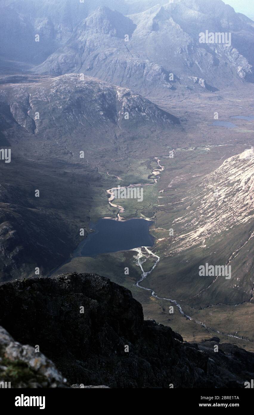 Loch an Athain from the summit of Bla Bheinn (Blaven), Isle of Skye ...
