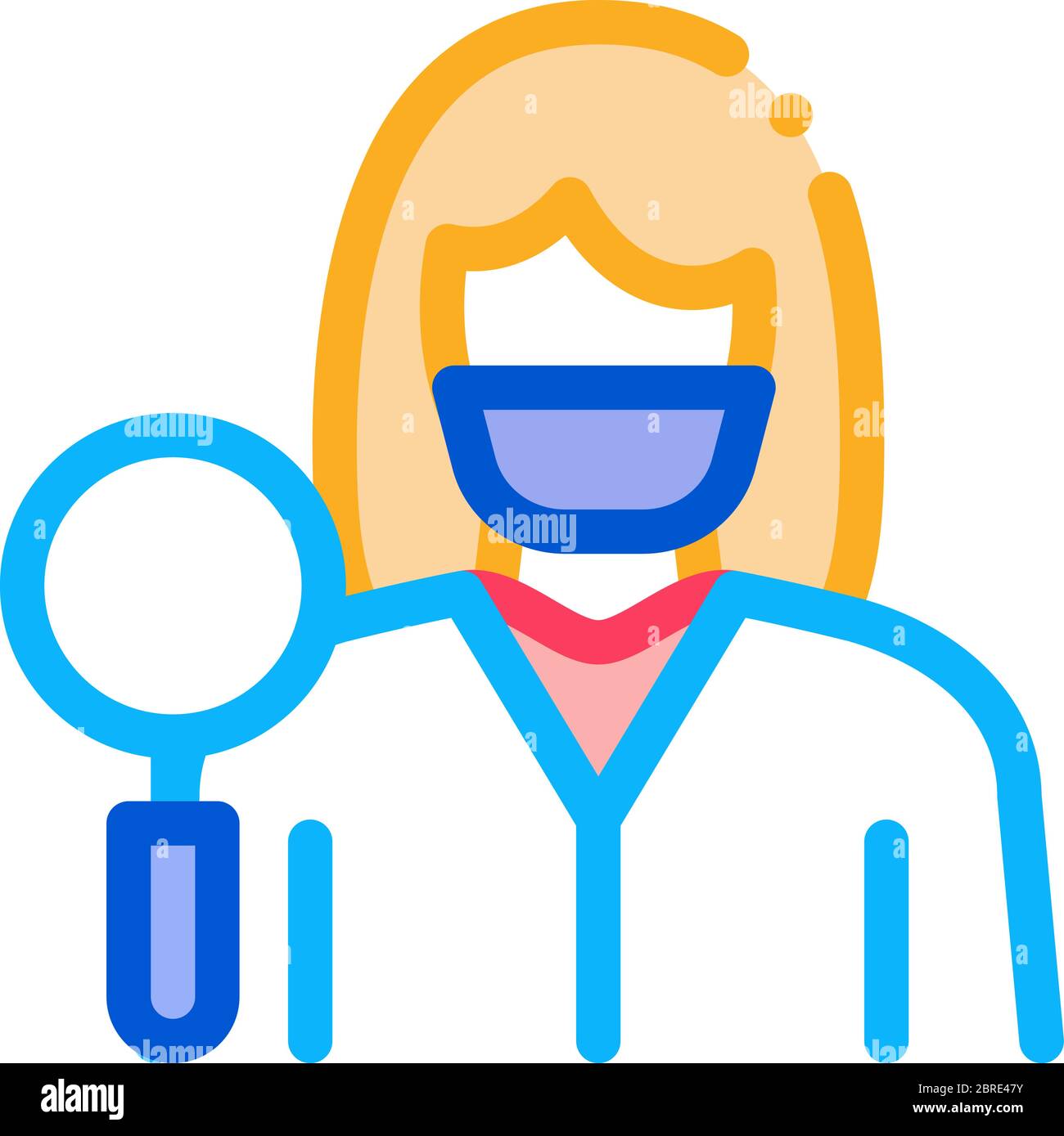 researcher dermatologist doctor icon vector outline illustration Stock ...
