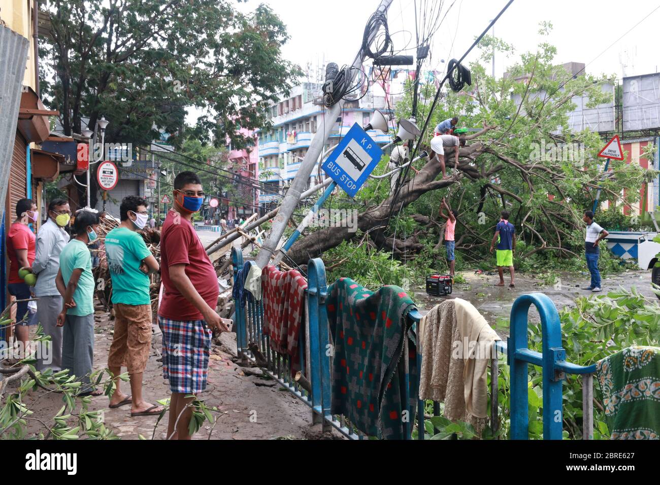 Kolkata, India. 21st May, 2020. The damaged after cyclone Amphan hit ...
