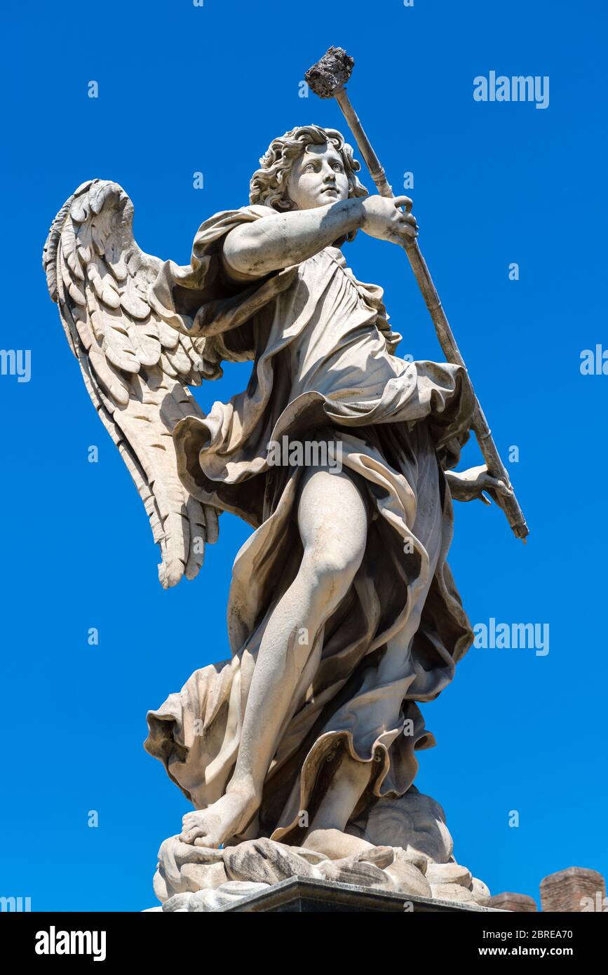 Angel statue on the Ponte Sant`Angelo in Rome, Italy Stock Photo - Alamy
