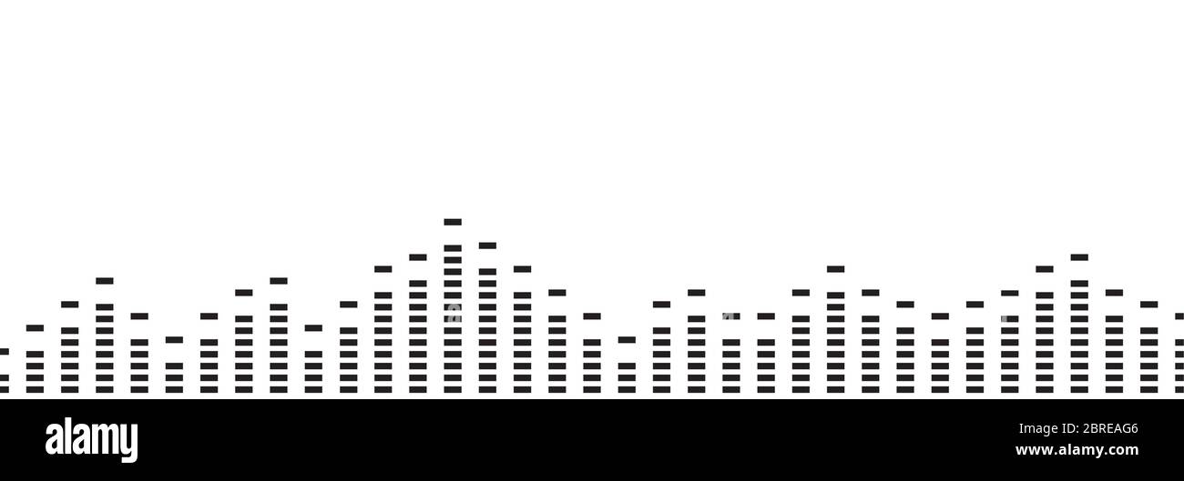 Sound digital wave, simple black border. Music radio wave. Digital ...