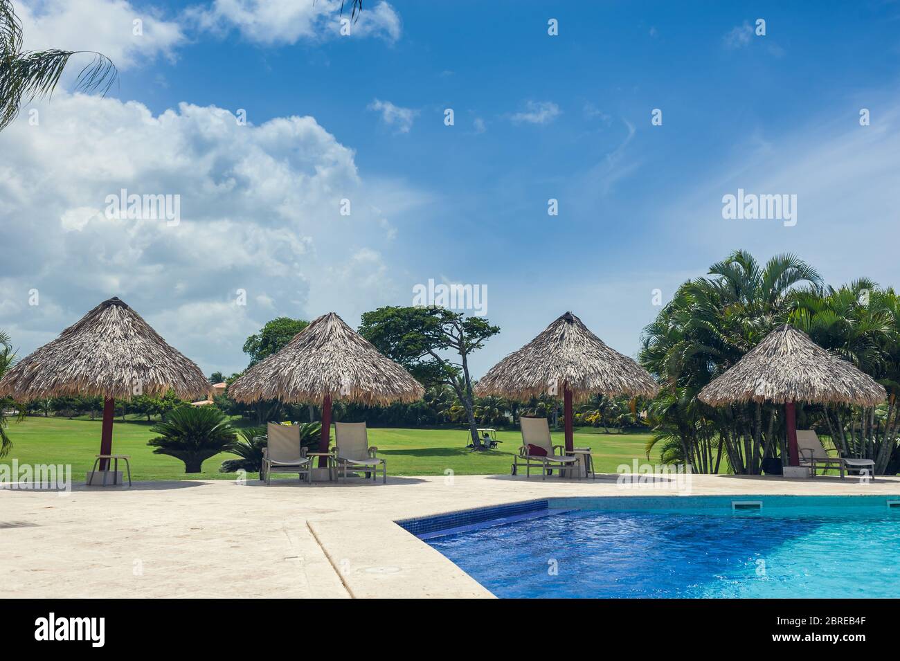 Outdoor resort pool Swimming pool of luxury hotel. Swimming pool in ...