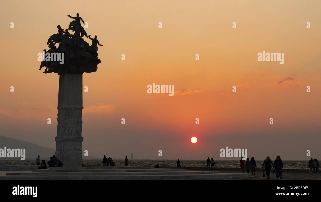 Izmir, Turkey - May 27 2017: The Tree of the Republic Statue on the ...