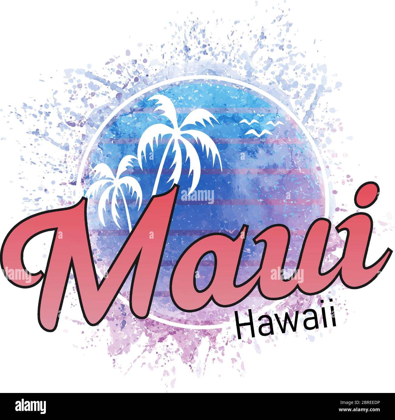 Maui sunset Stock Vector Images - Alamy