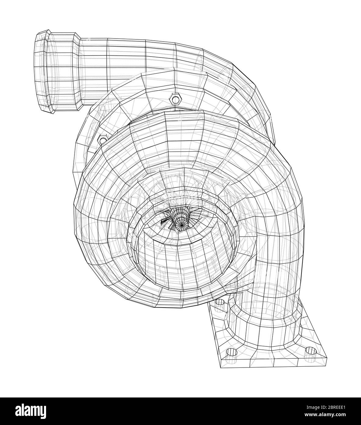 Automobile turbocharger concept outline. Vector Stock Vector Image ...