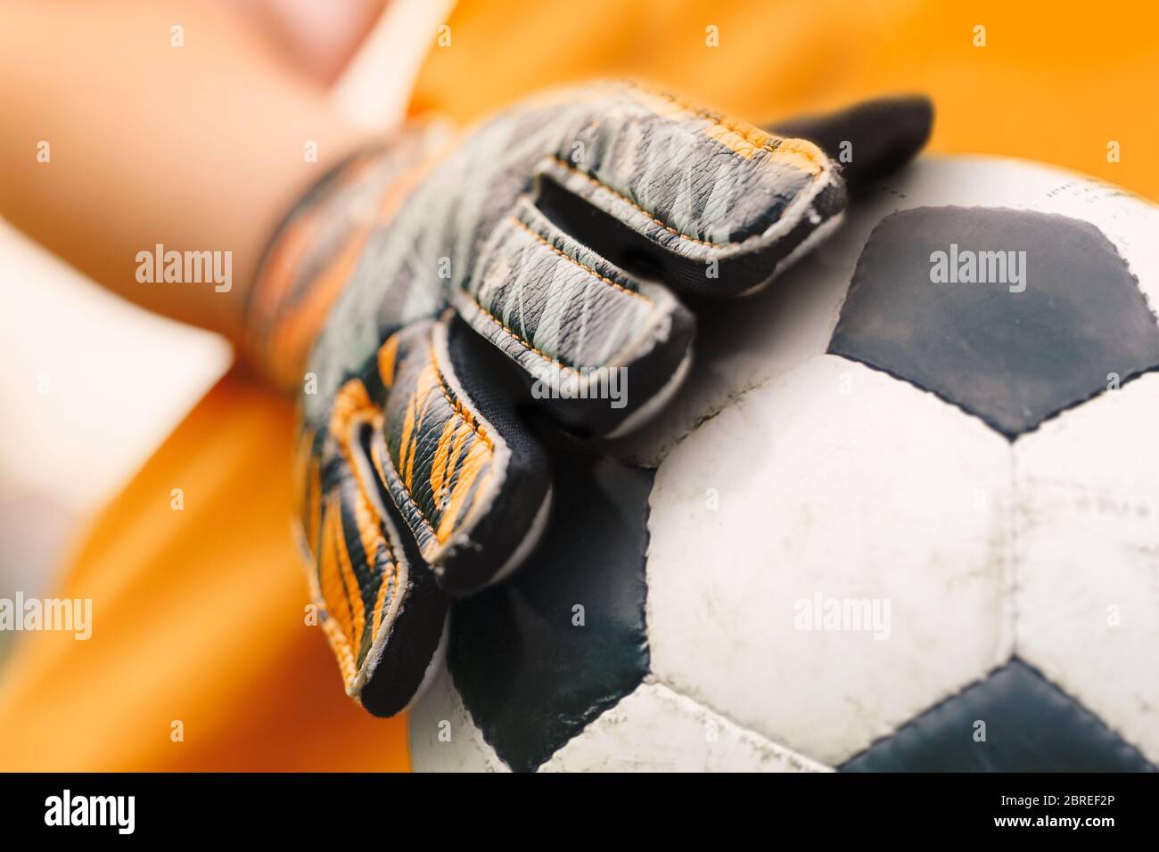 Soccer background detail image. Close up on football ball and sports ...