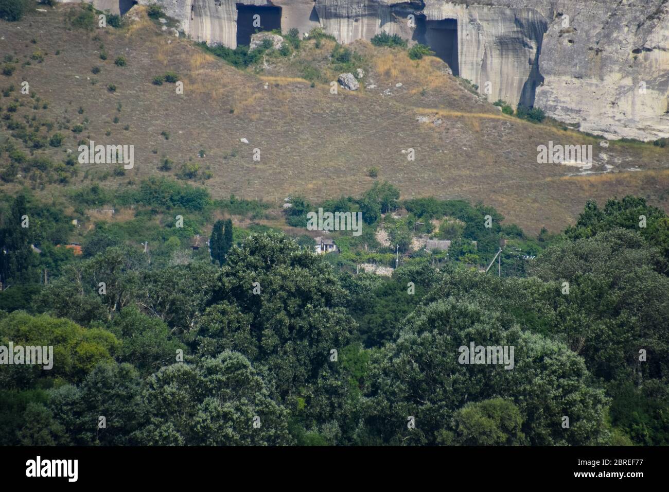 Ancient quarries in the rocks. Evidence of an ancient highly developed ...