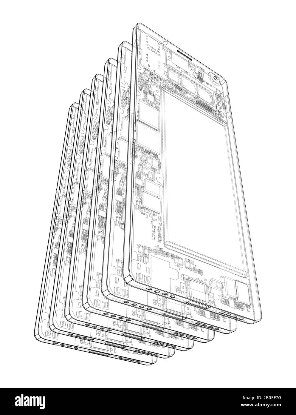 Smartphones concept outline. Vector Stock Vector Image & Art - Alamy