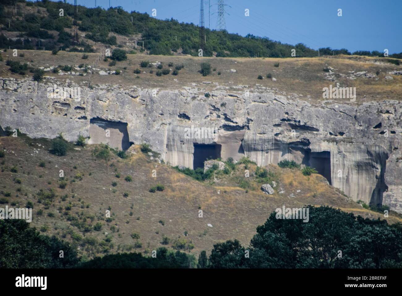 Ancient quarries in the rocks. Evidence of an ancient highly developed ...