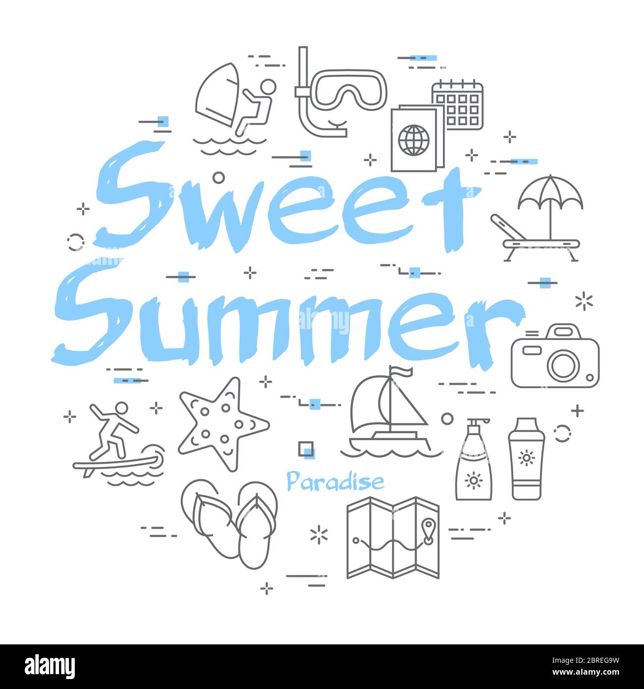 Summer activity holiday Stock Vector Images - Alamy