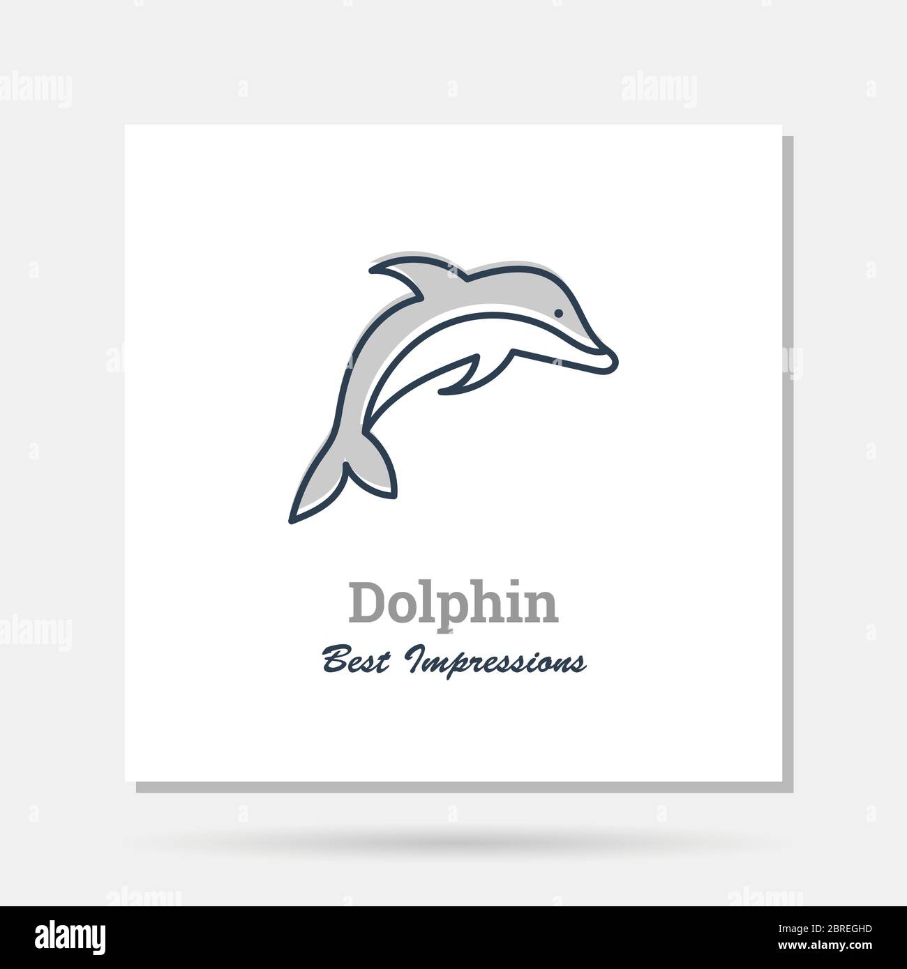 Vector simple company logo example with dolphin as Sea Life Stock ...