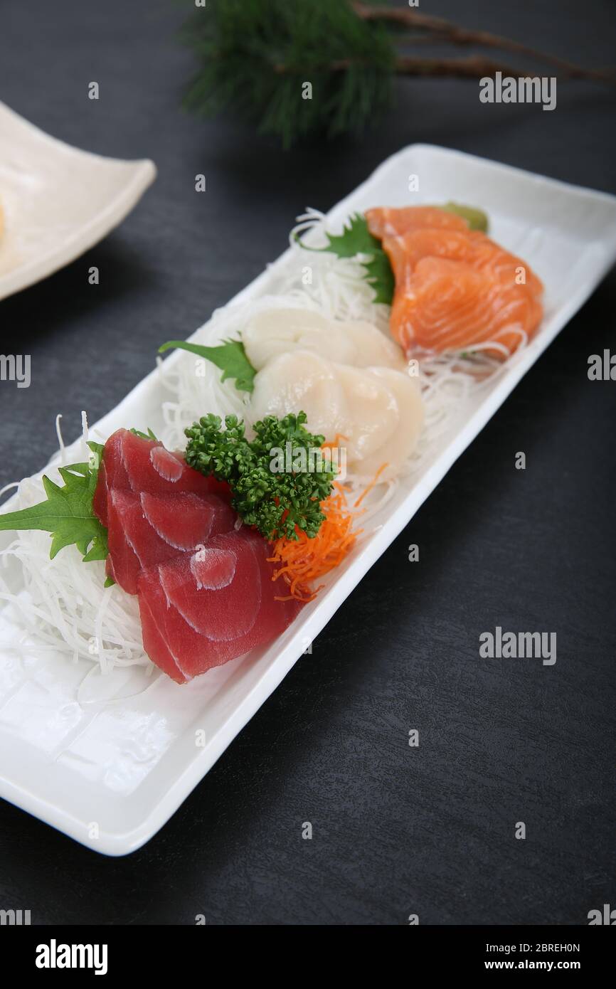 Assorted Selections of Sashimi Stock Photo - Alamy
