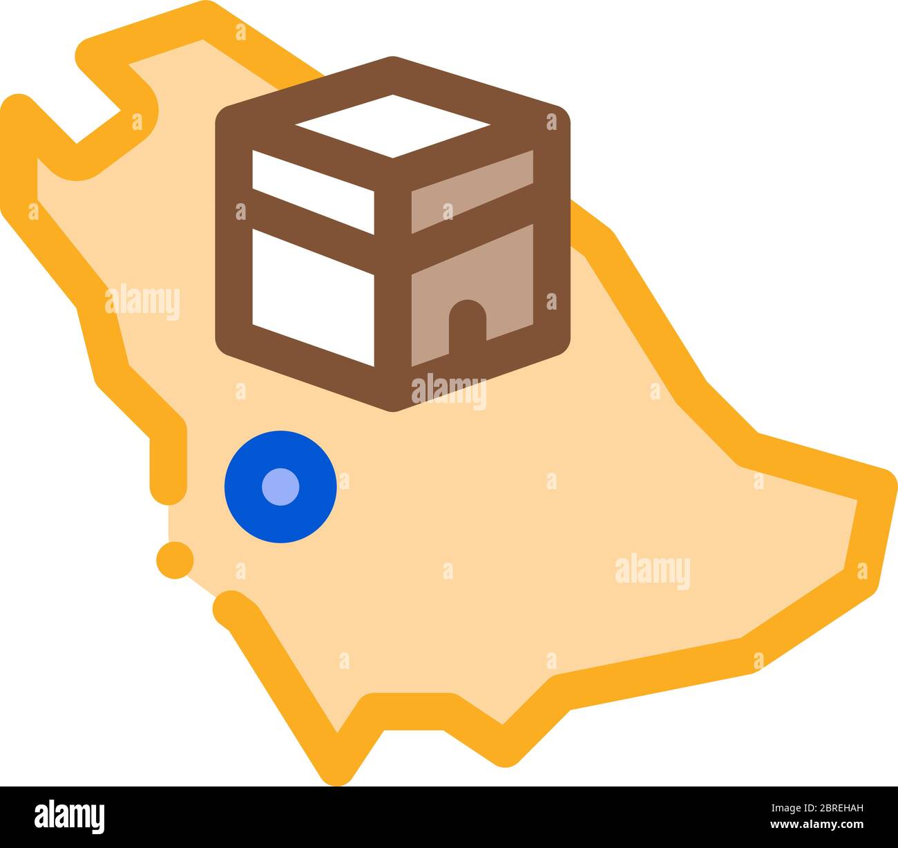 location of kaaba geolocation icon vector outline illustration Stock ...