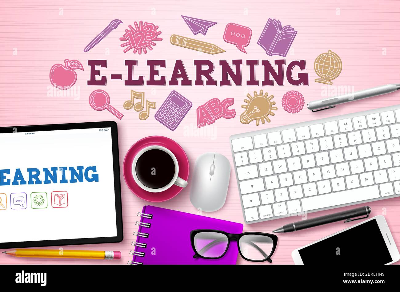 Elearning background Stock Vector Images - Alamy
