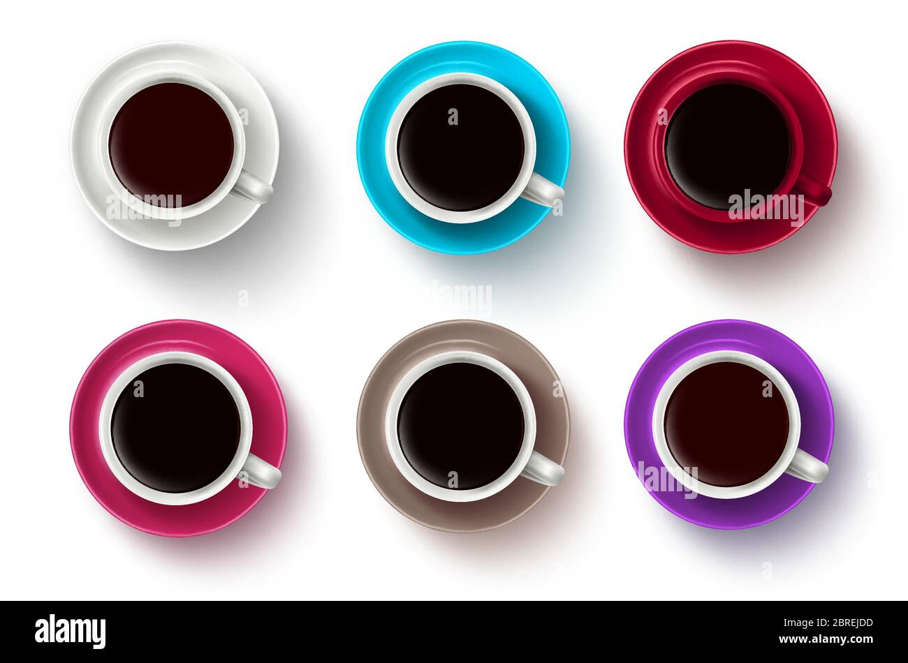 Realistic coffee cups top Cut Out Stock Images & Pictures - Alamy