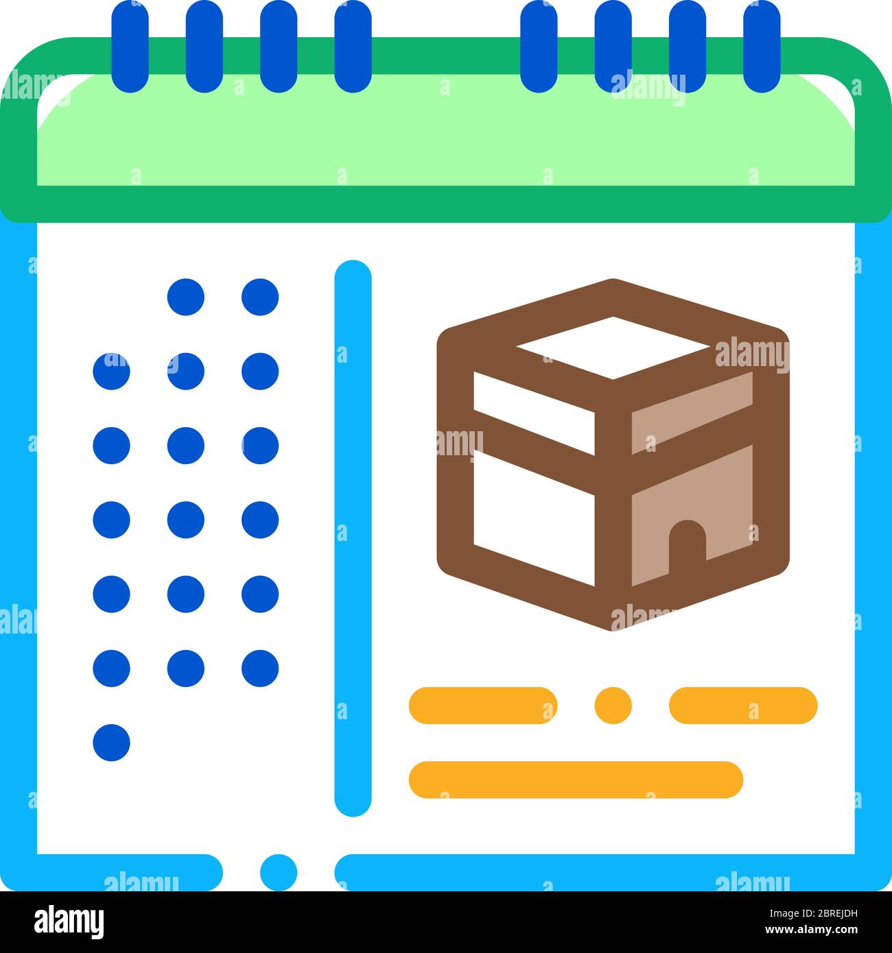 calendar time visiting kaaba icon vector outline illustration Stock ...