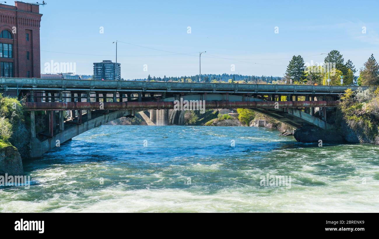 steel bridge in Riverfront Park on the sunny day,Spokane,Washington,usa ...