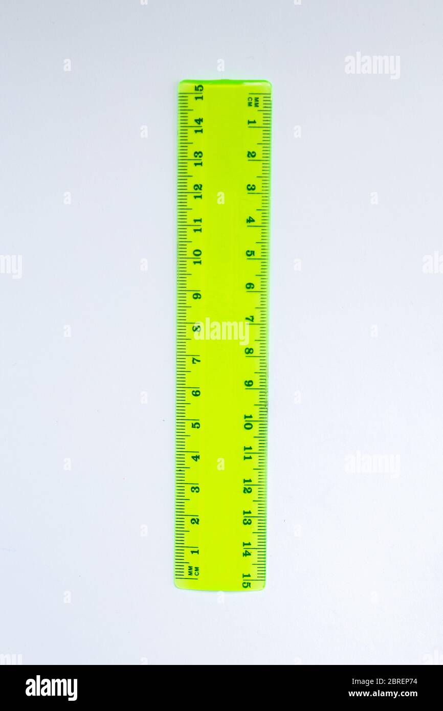office ruler on white background Stock Photo - Alamy