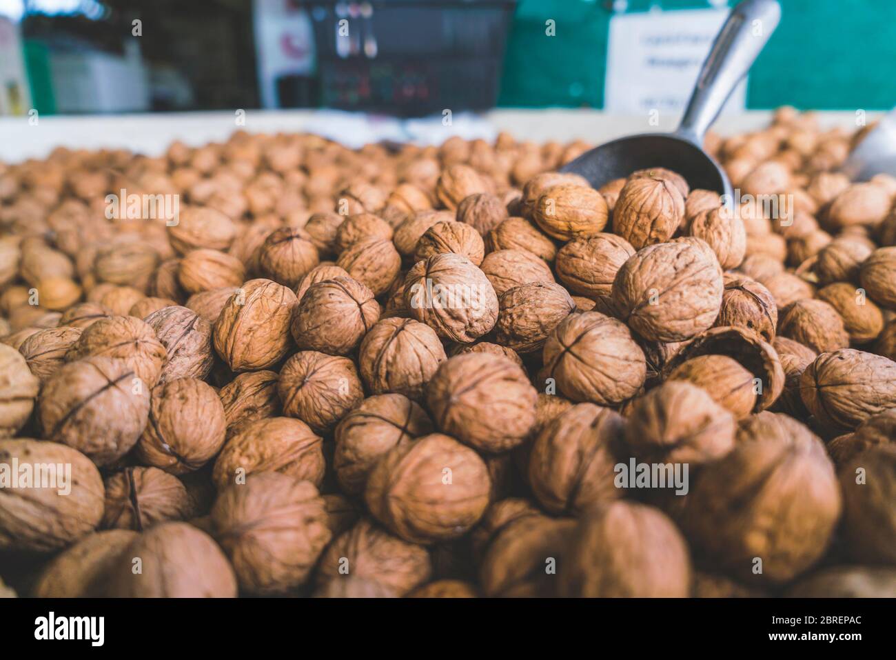 Pile of walnuts.in farmer shop,Agriculture background Stock Photo - Alamy