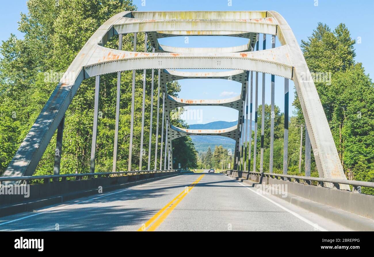 general steel bridge in country side in america Stock Photo - Alamy