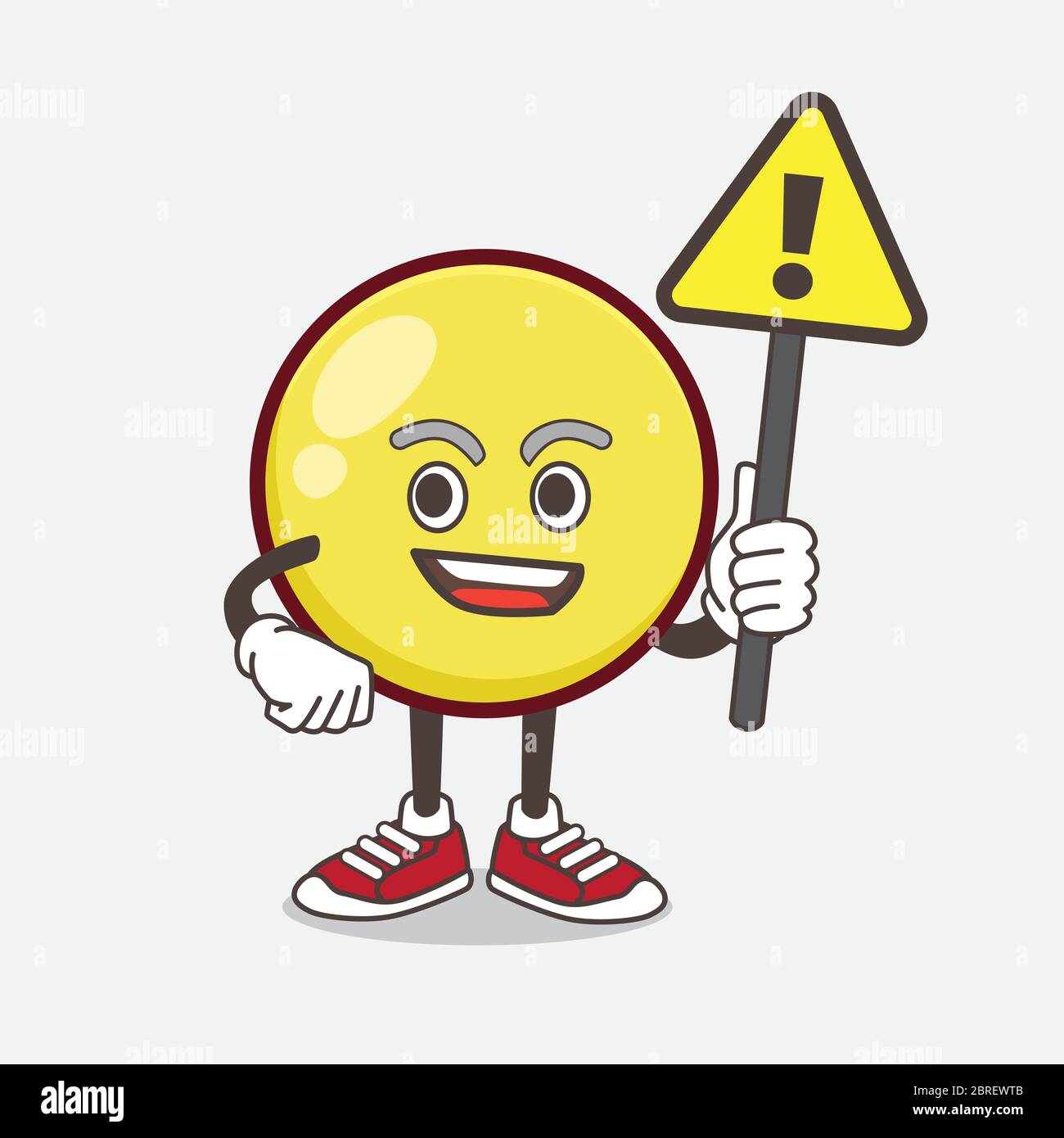 An illustration of Yellow Ball Emoticon cartoon mascot character rise ...