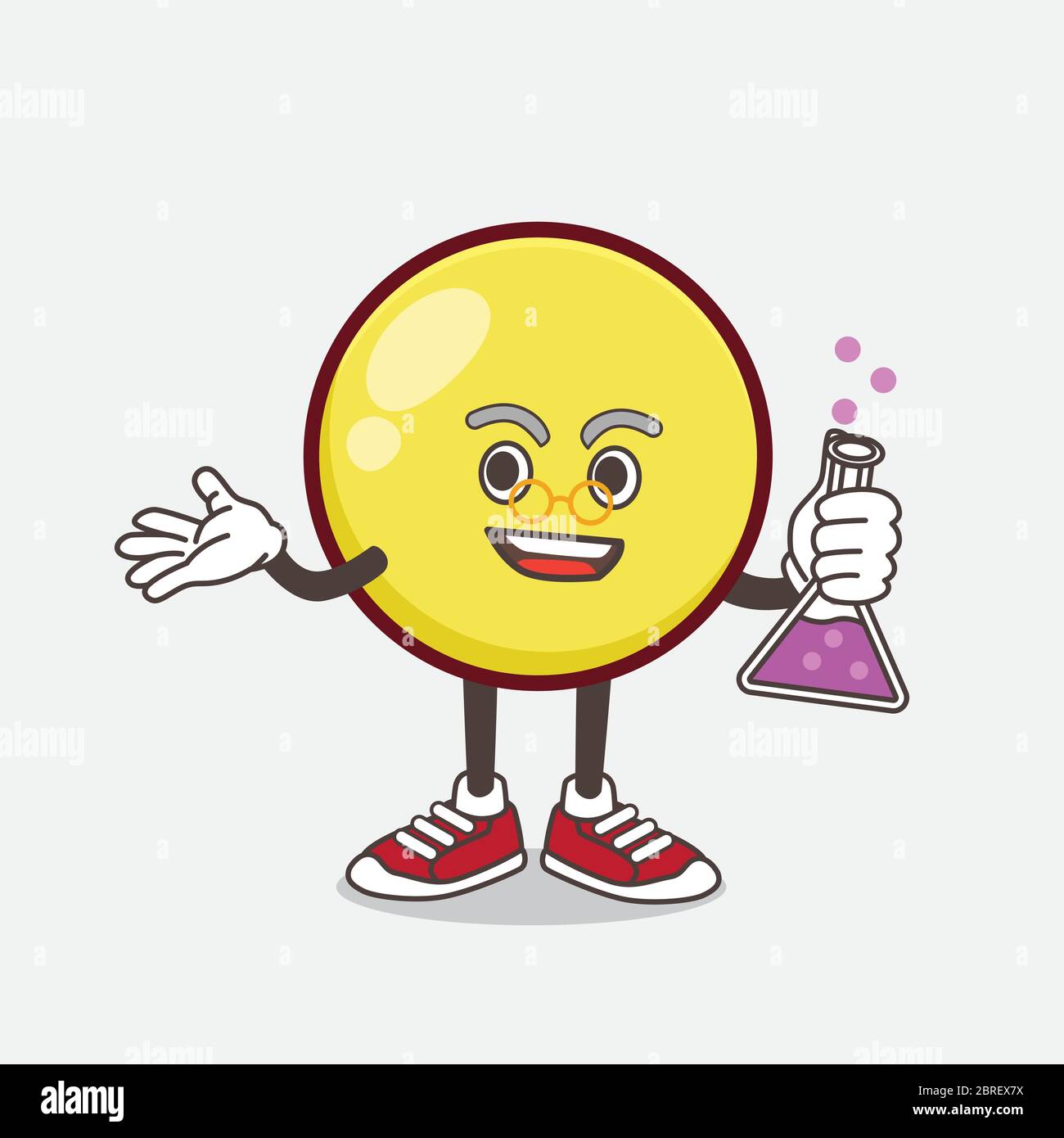 An illustration of Yellow Ball Emoticon cartoon mascot professor ...