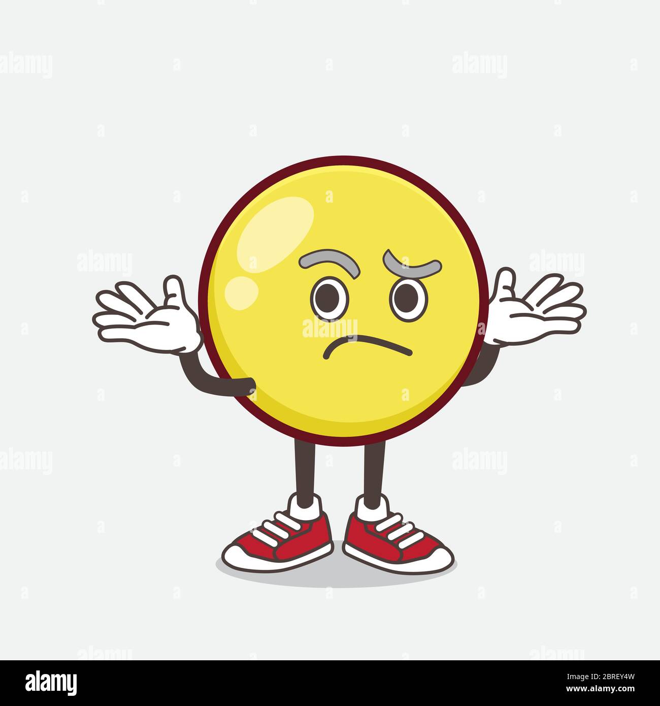 An illustration of Yellow Ball Emoticon cartoon mascot character in ...