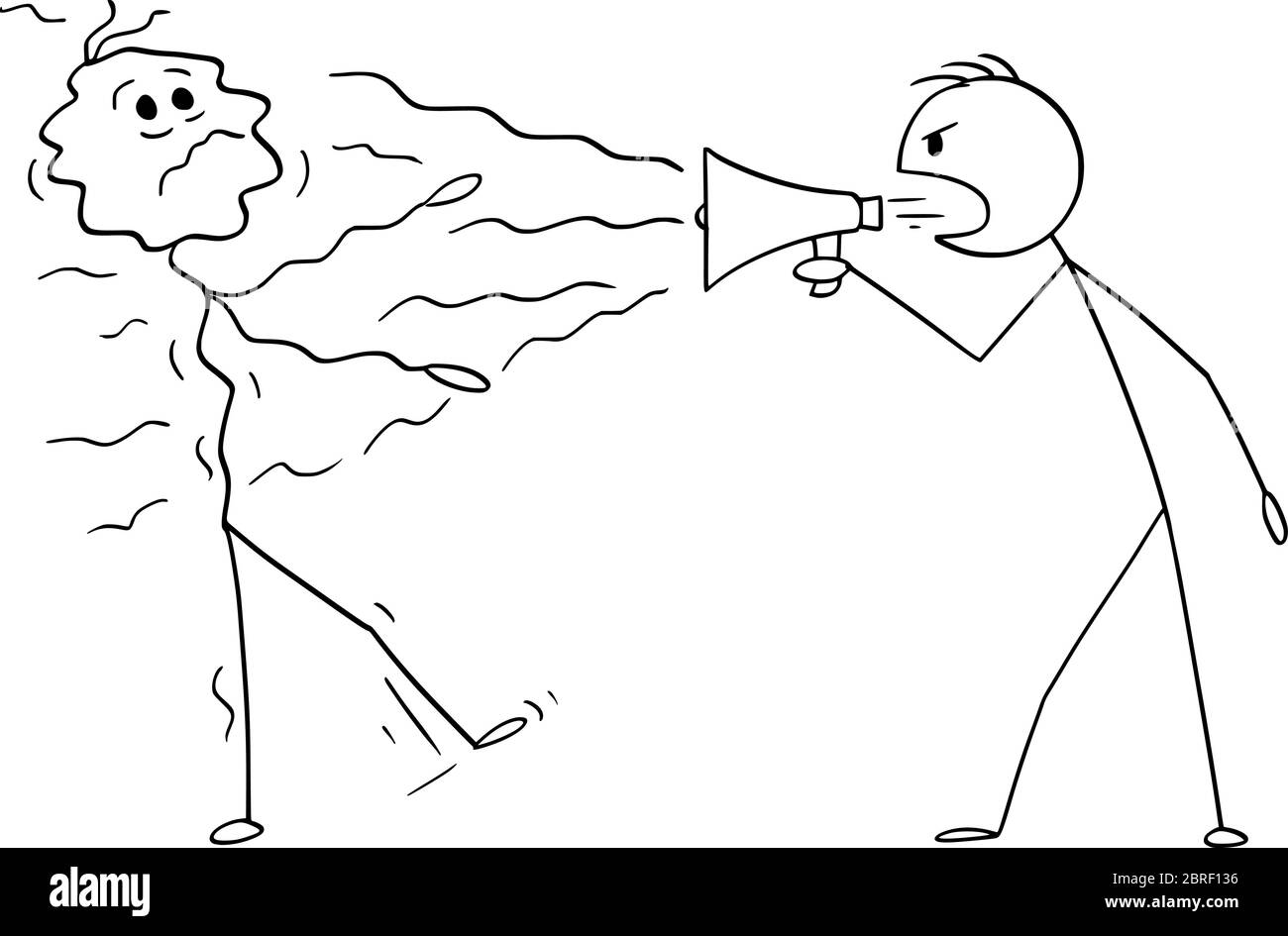 Cartoon illustration man screaming loud hi-res stock photography and ...