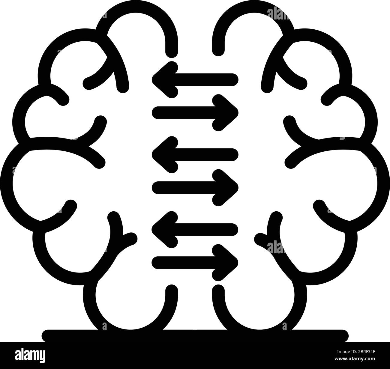 Brain foreign language study icon, outline style Stock Vector Image ...