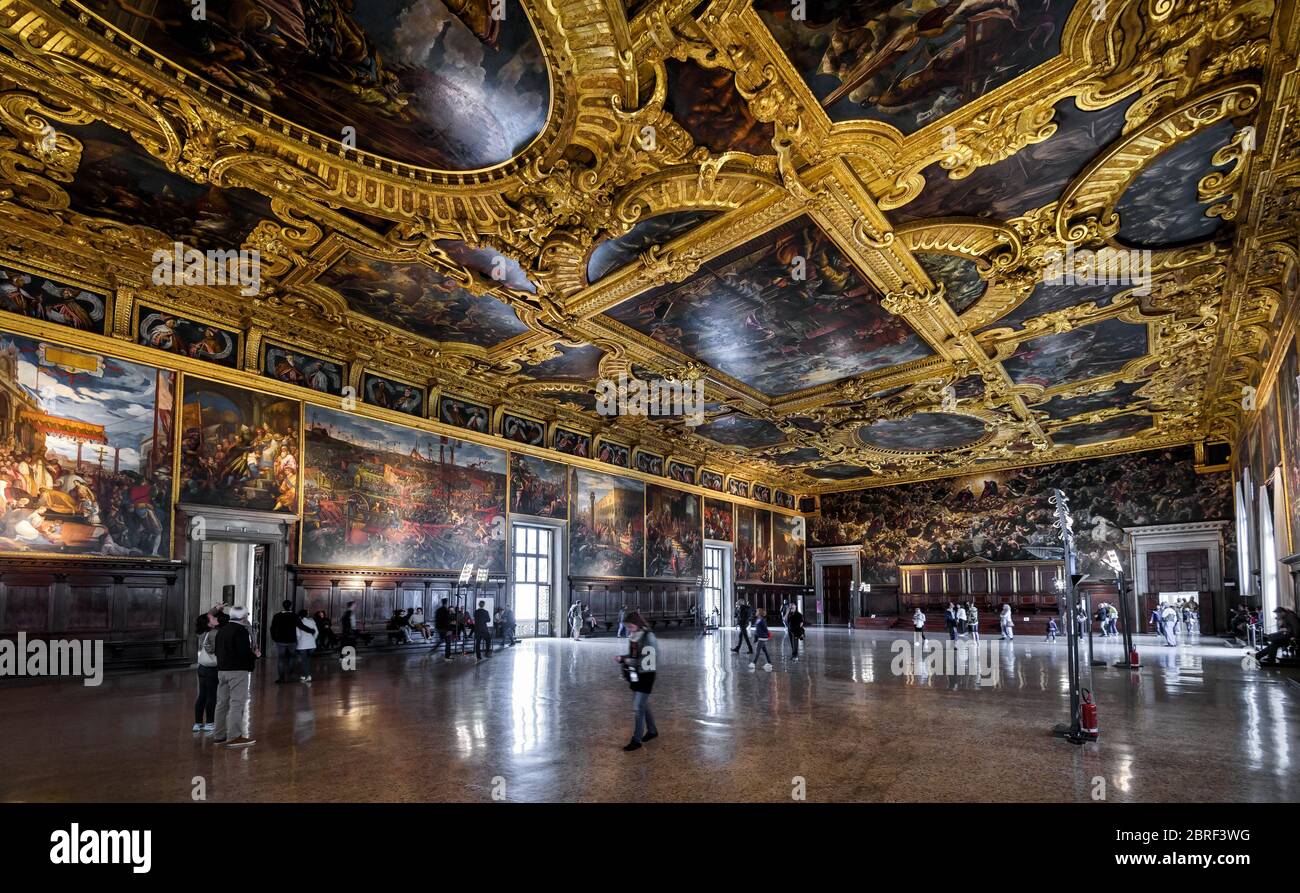 Venice, Italy - May 20, 2017: Interior of the Doge`s Palace (Palazzo ...