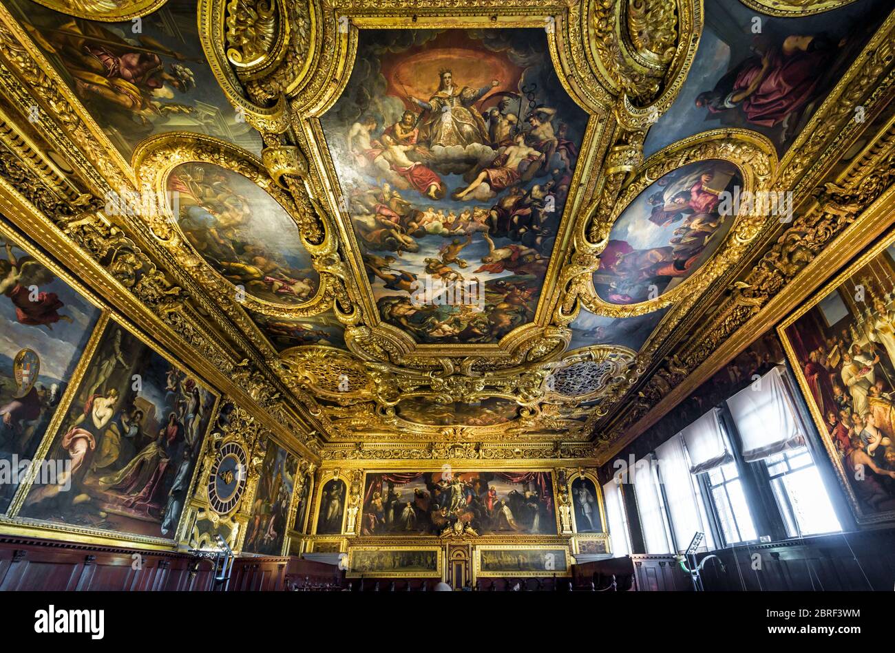 Venice, Italy - May 20, 2017: Inside the ornate Doge's Palace or ...