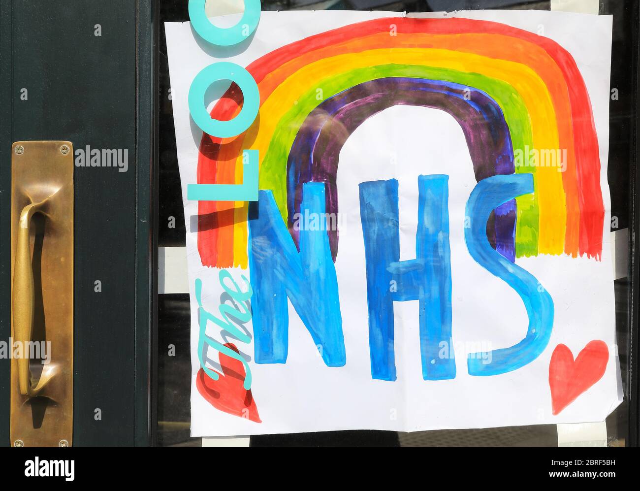 NHS rainbow poster in Camden, north London, UK Stock Photo - Alamy