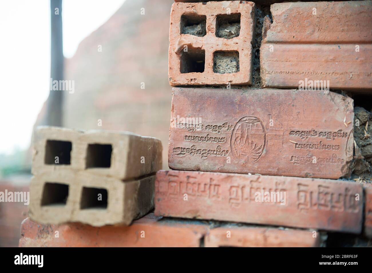 Bricks made in Cambodia. Battambang, Cambodia, Southeast Asia Stock ...