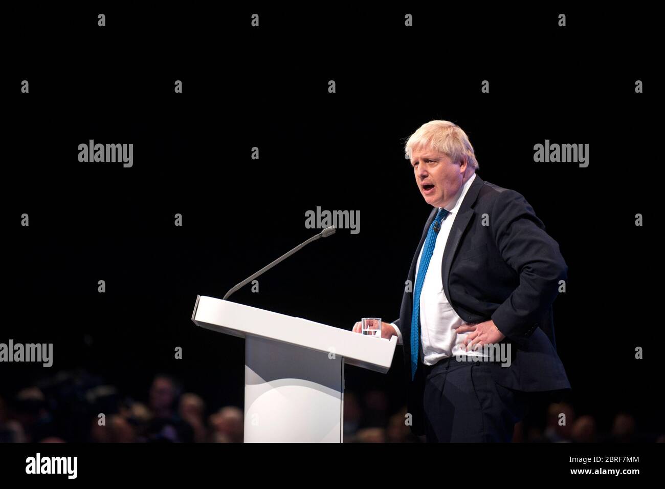 Boris Johnson speaks during the Conservative Party Conference when he ...