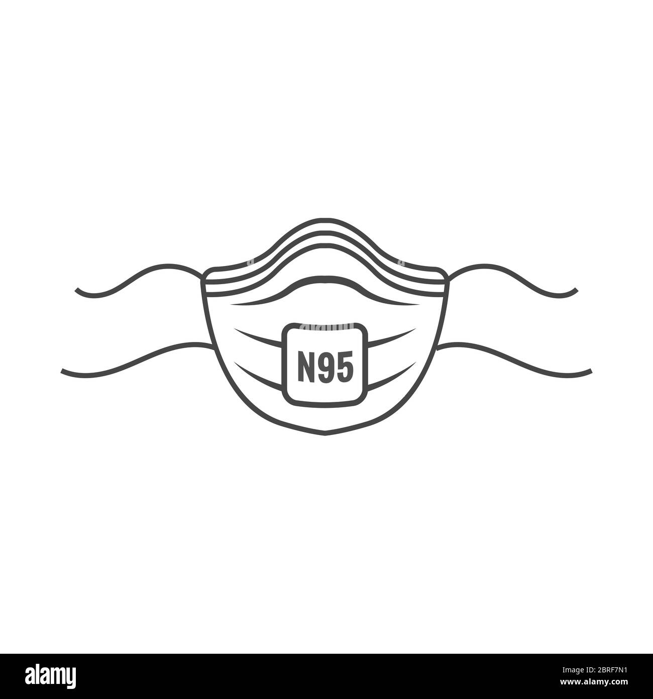 N95 facemask ppe face mask icon set w respiratory face masks Stock ...